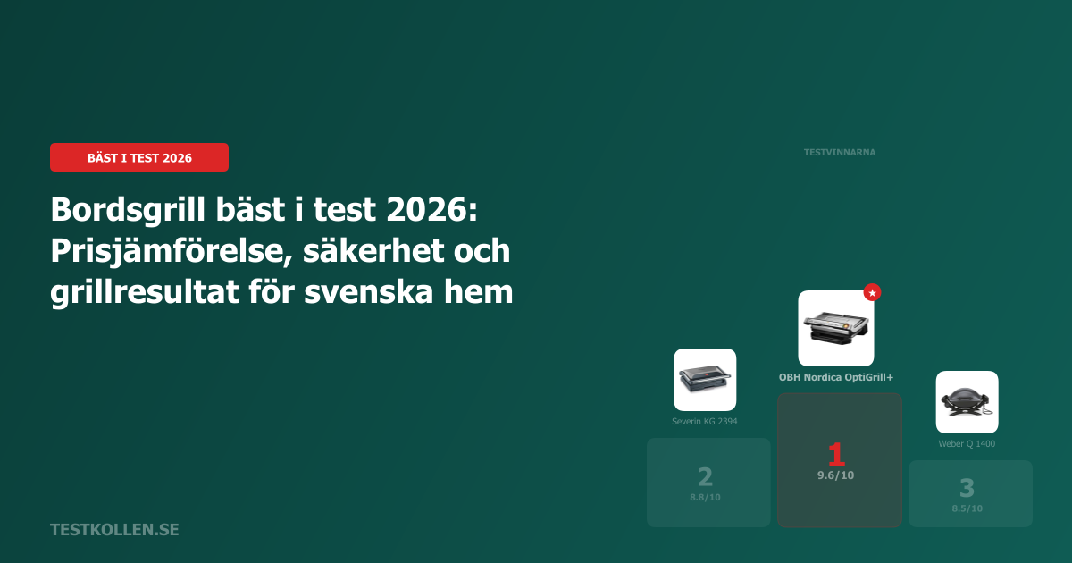 Bordsgrill bäst i test 2026 – elgrill, pris & jämförelse | Testkollen
