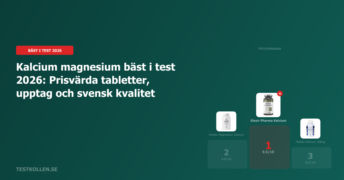 Kalcium magnesium bäst i test 2026 – Topp 5 tabletter & pris | Testkollen